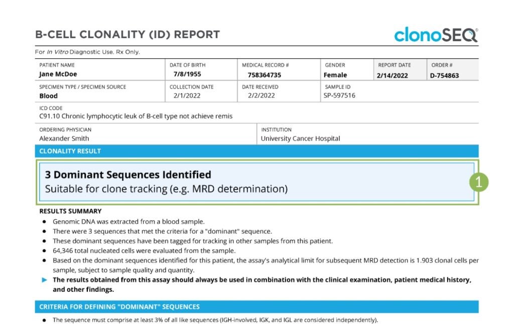 clonoSEQ MRD Test | Understanding Your Report