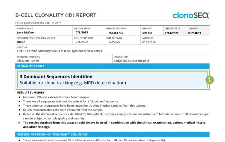 clonoSEQ MRD Test | Understanding Your Report