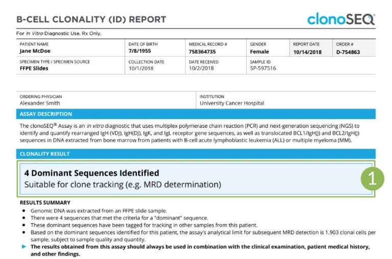 clonoSEQ MRD Test | Understanding Your Report