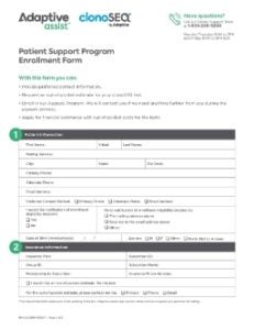 Adpative Assist | Patient support for accessing clonoSEQ testing